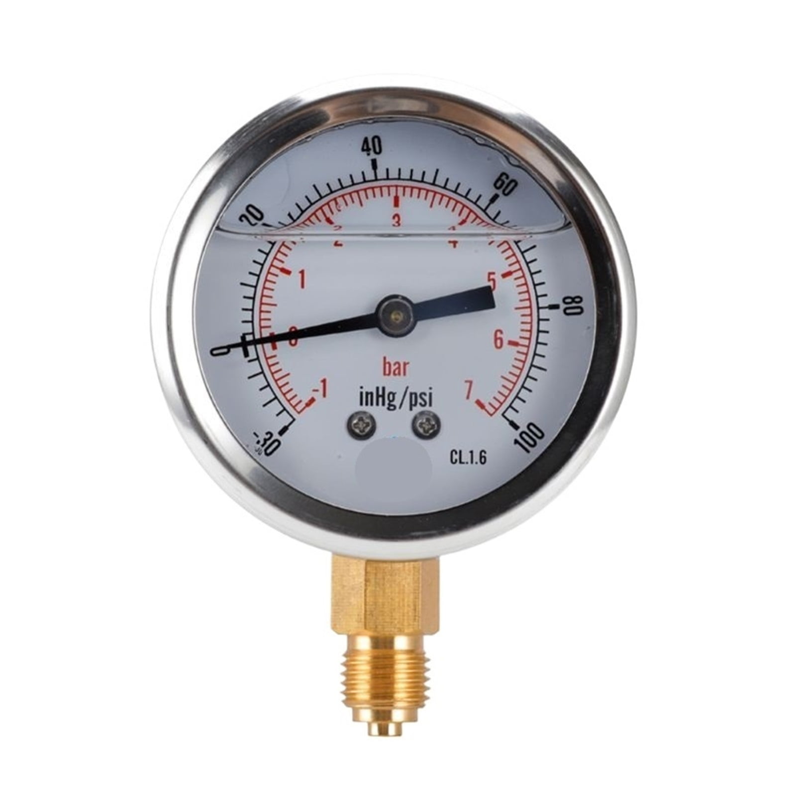Professional Gear Vacuum Pressure Gauge 1/4 BSPT Vacuum Gauge Bottom ...