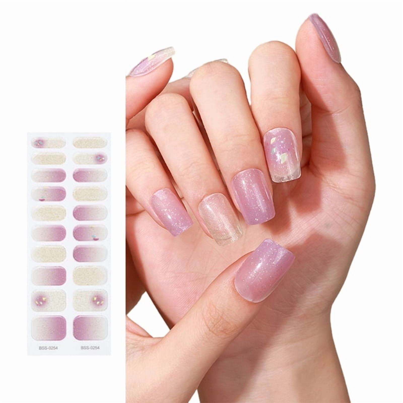 Professional Gel Nail Strips Full Wraps for Girls No Waiting Time No ...