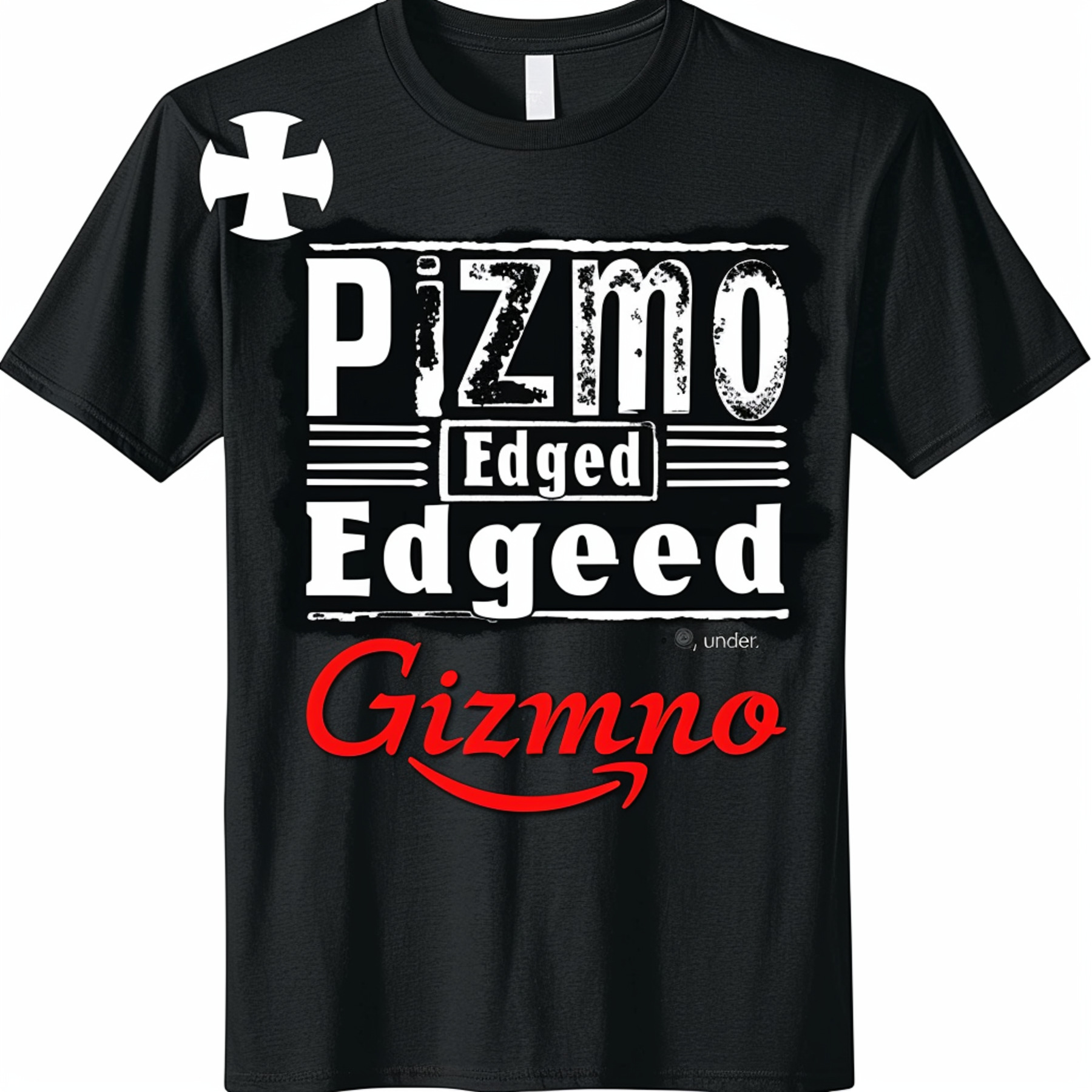 Professional Gizmo Edged Black Tee with Earned Typography Design Unique ...