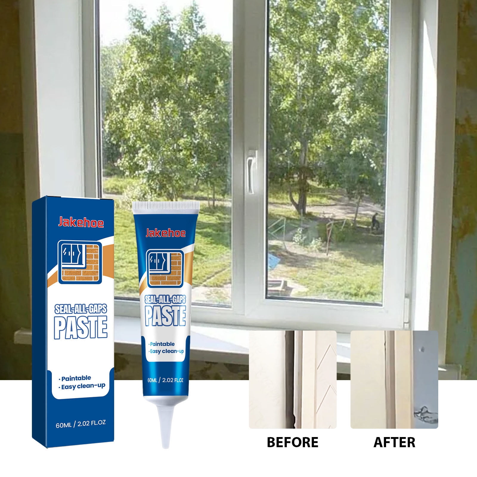 Professional Glass Adhesive 60ml - Window Frame Sealant & Repair Glue ...