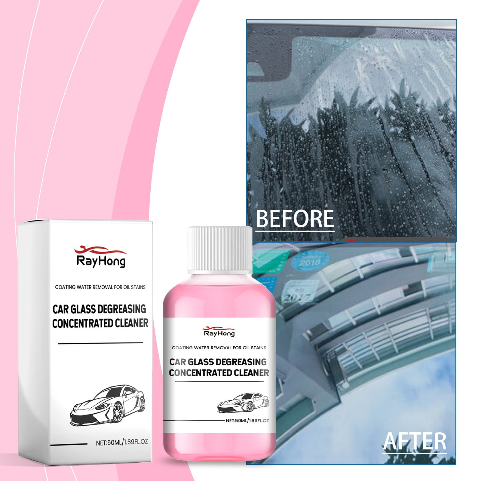 Professional Glass Cleaner Concentrate - Windshield & Auto Glass Oil ...