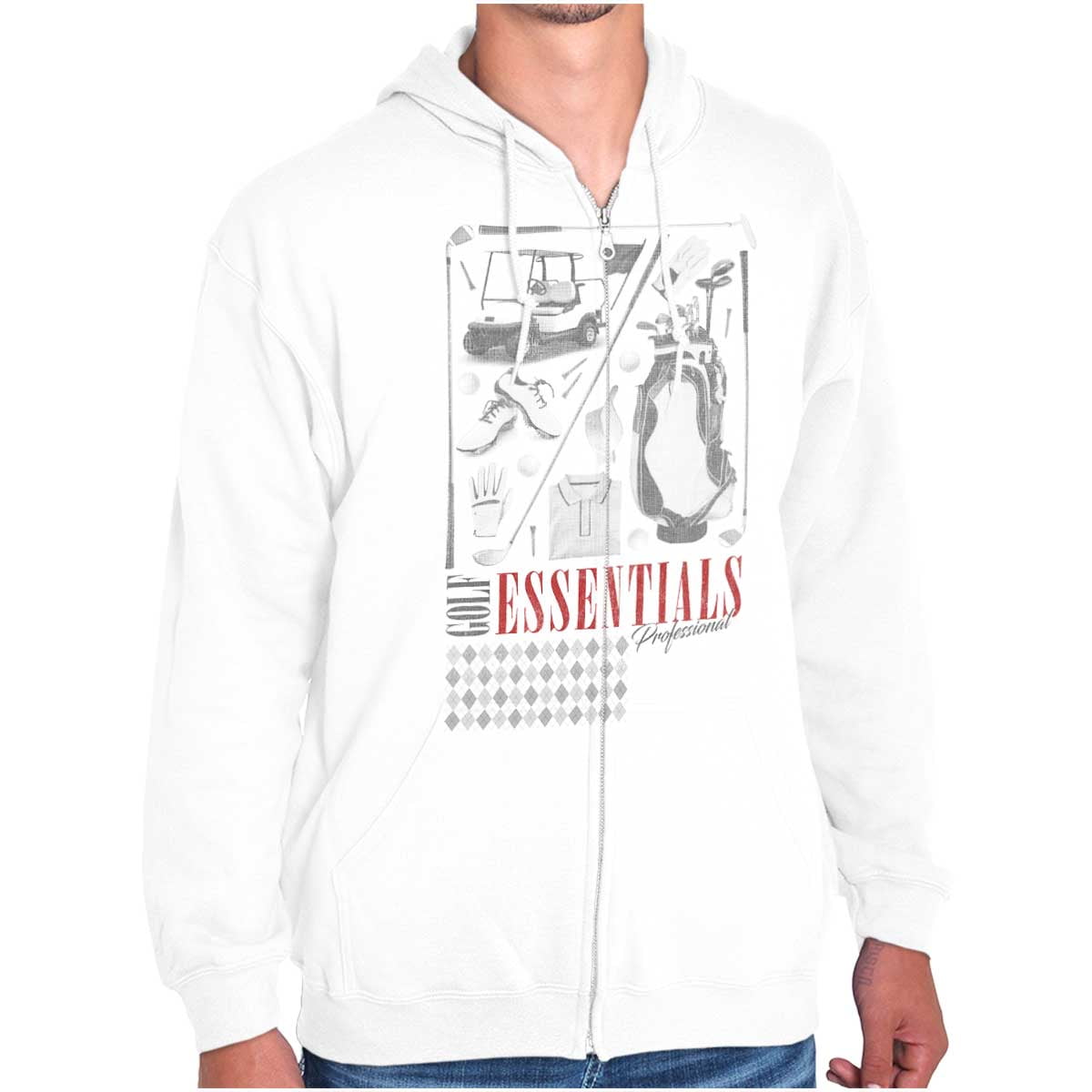 Professional Golf Essentials Poster Zip Up Hoodie Men's Women's Brisco ...