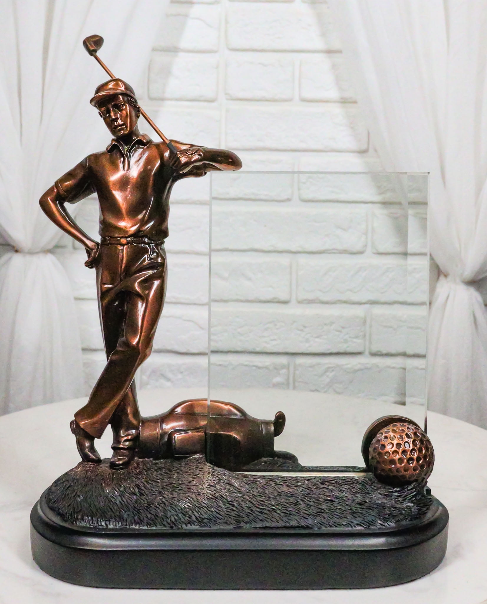 Professional Golfer With Golf Club Caddy Bag Bronzed Statue With ...