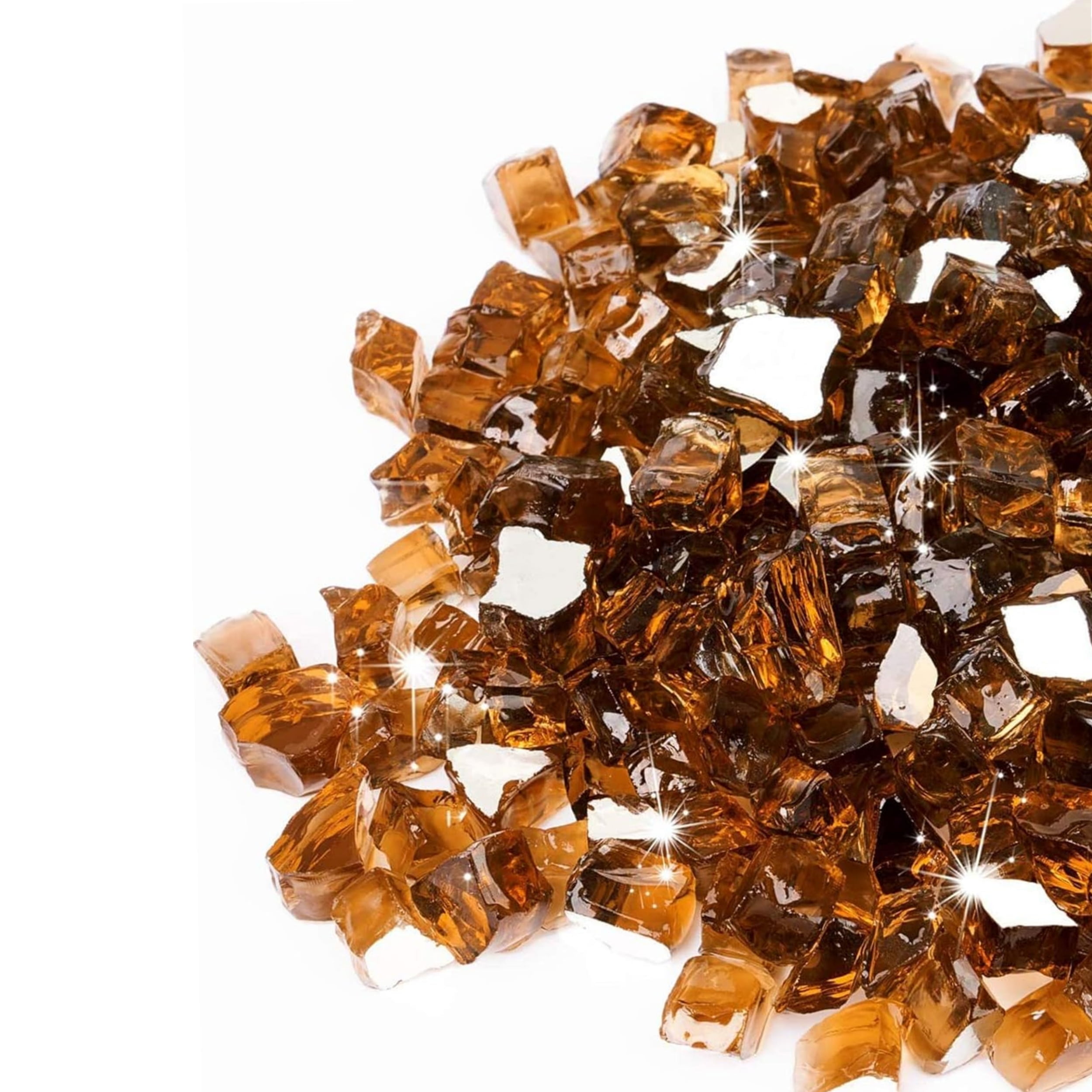 Professional Grade 10 lbs Fire Pit Glass Rocks, 1/2-Inch Reflective ...