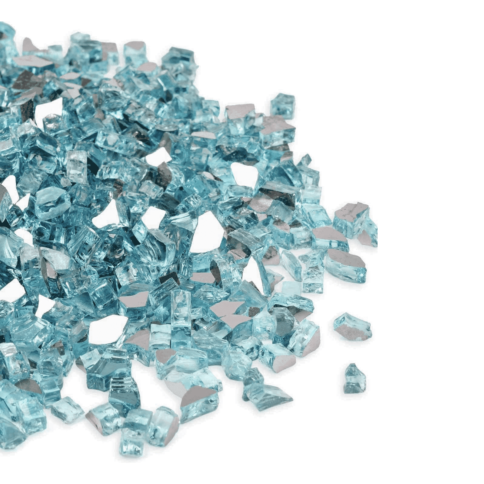 Professional Grade 10 lbs Fire Pit Glass Rocks, 1/2-Inch Reflective Glass for Outdoor Fire Pit ...