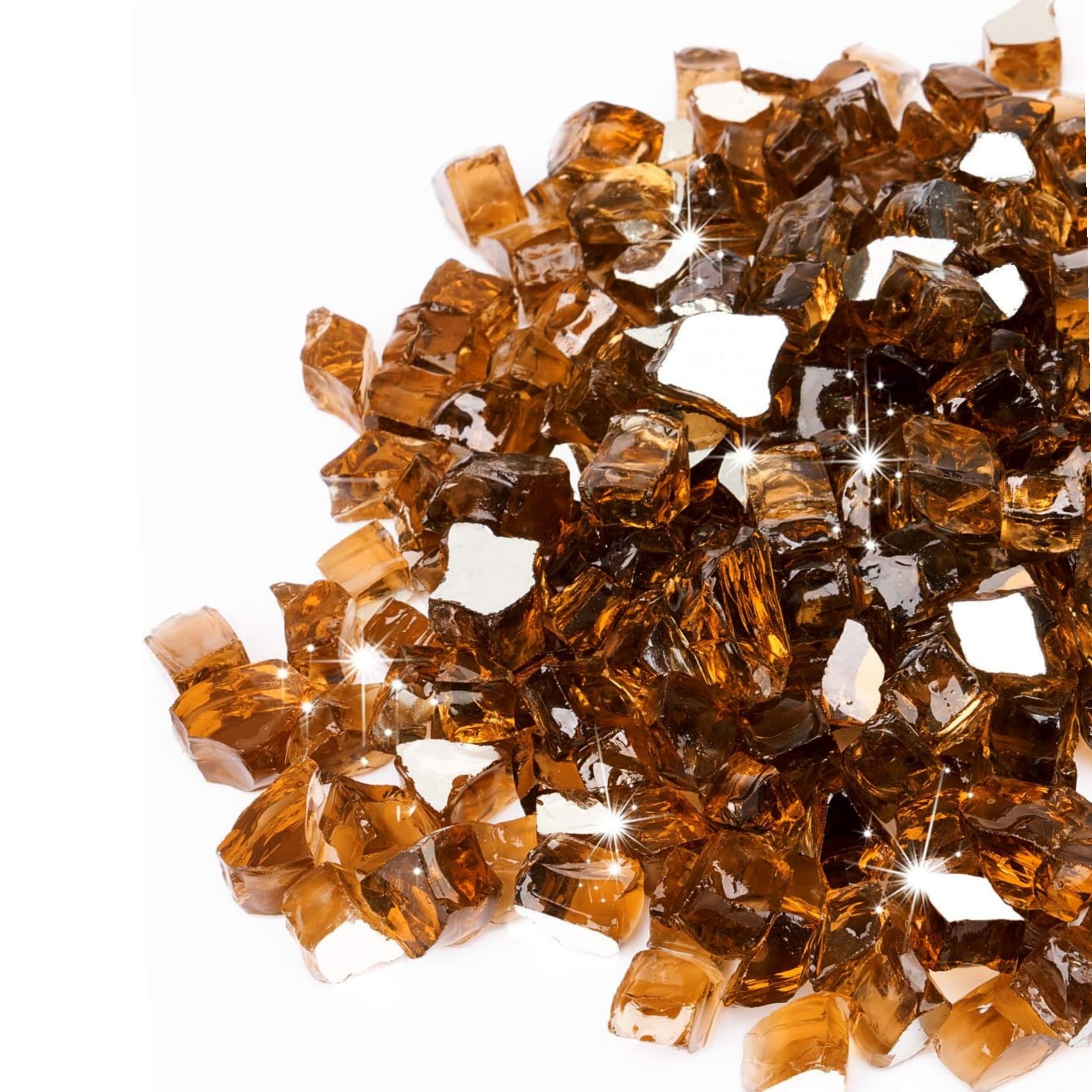 Professional Grade 20 lbs Fire Pit Glass Rocks, 1/2-Inch Reflective ...