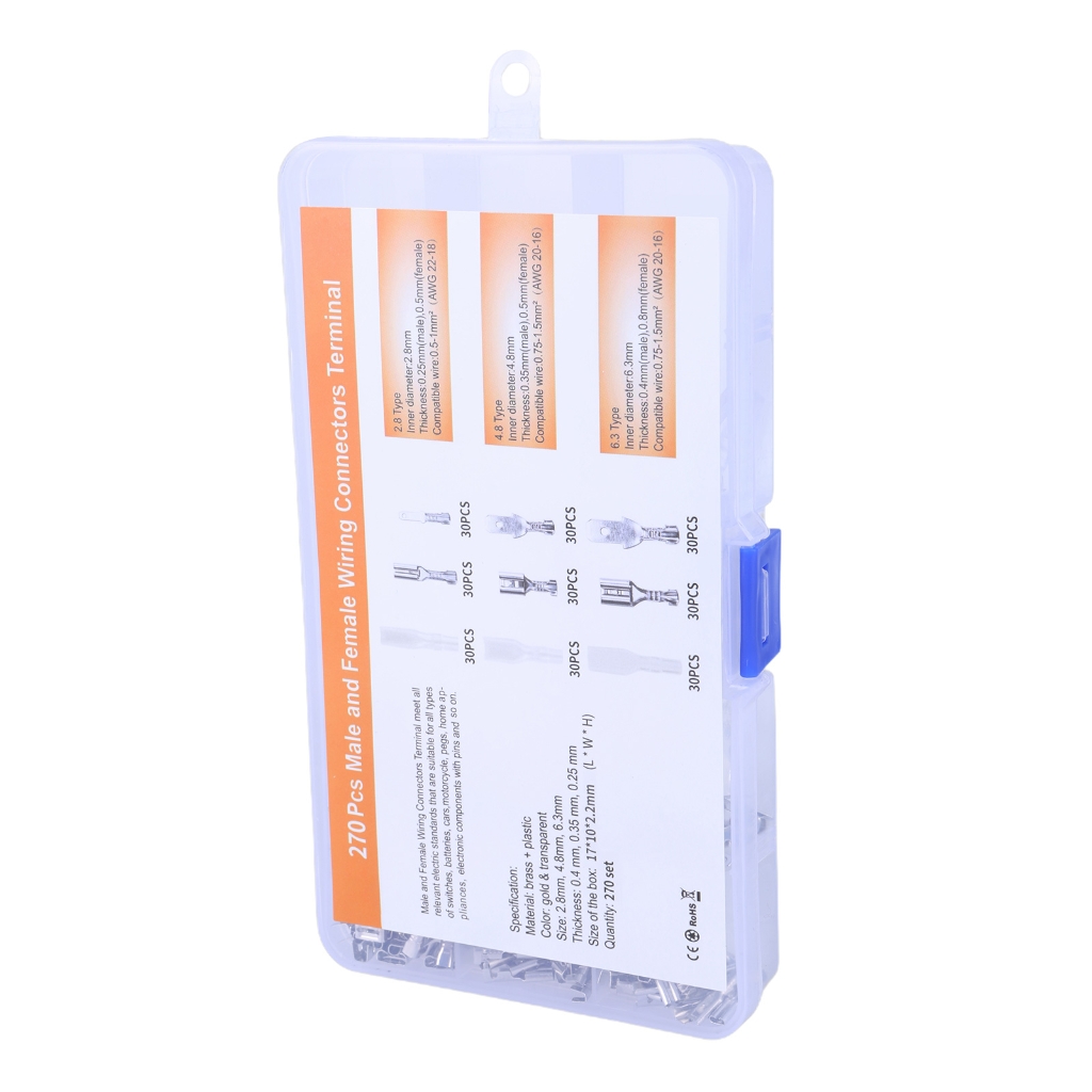 Professional Grade 270pcs Spade terminals Connectors for Secure Wiring ...