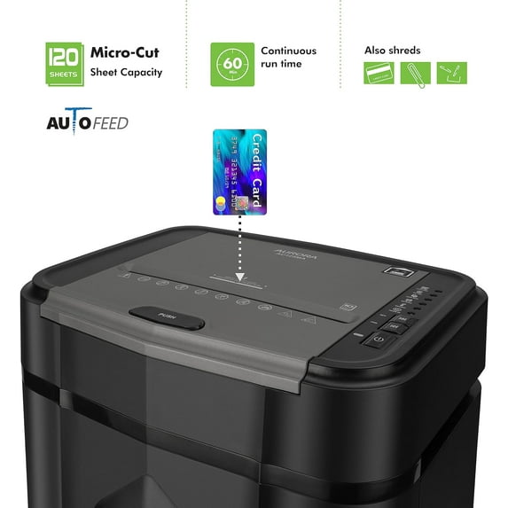 Professional Grade AU125MA 120-Sheet Auto Feed High-Security Micro-Cut ...