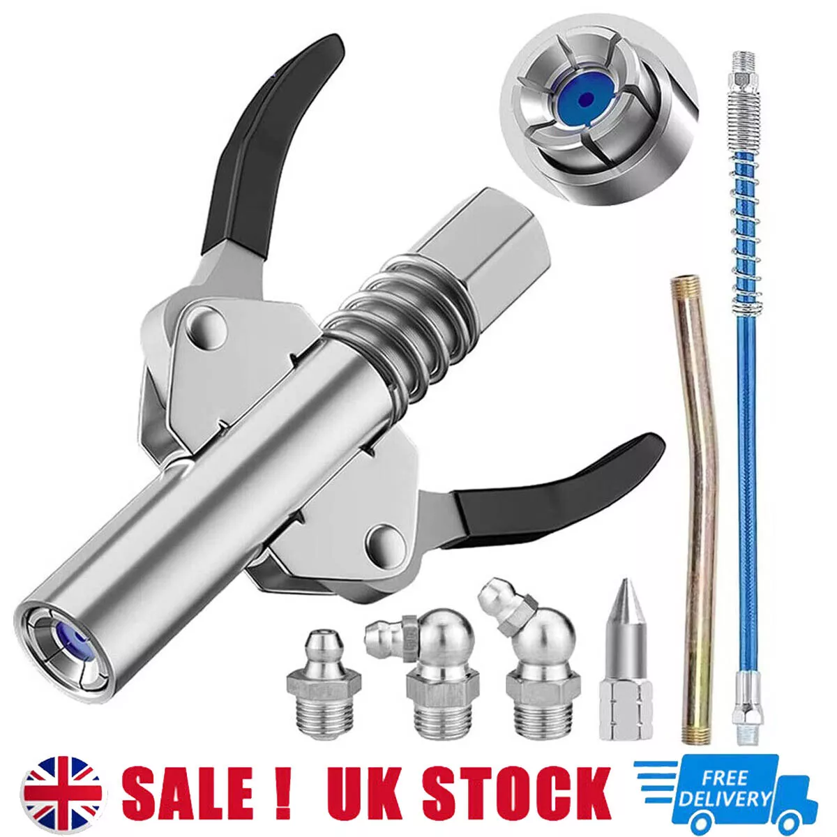 Professional Grade Grease Gun Coupler, Compact Barrel Diameter Double ...