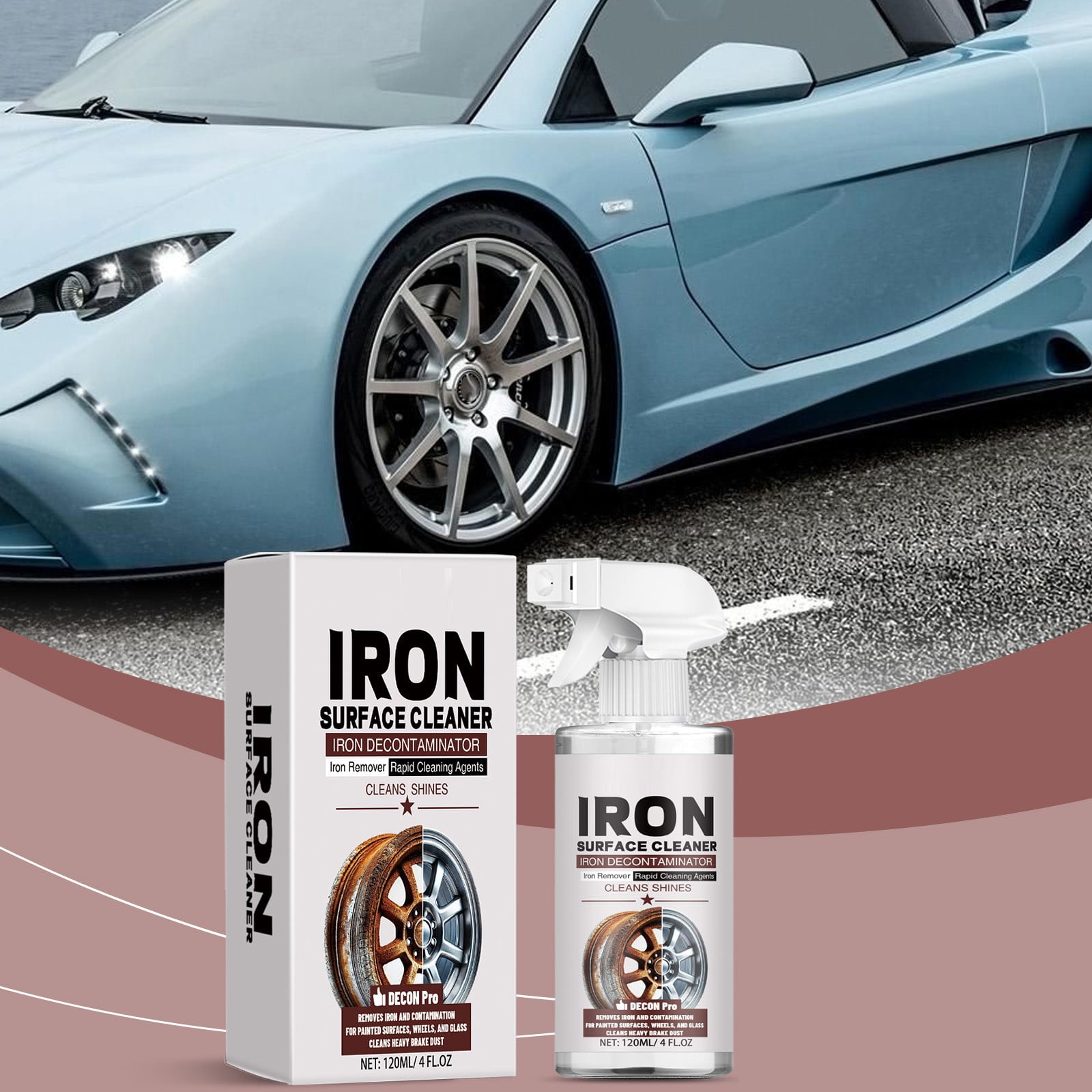 Professional Grade Iron Remover Spray 120ml – Car Wheel & Paint Cleaner ...