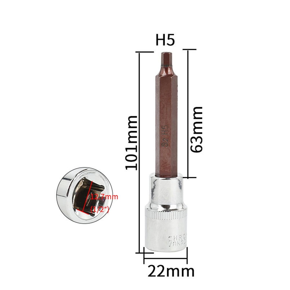 Professional Grade Metric Hexagon Socket Drive Bit Set H4 H17 for ...