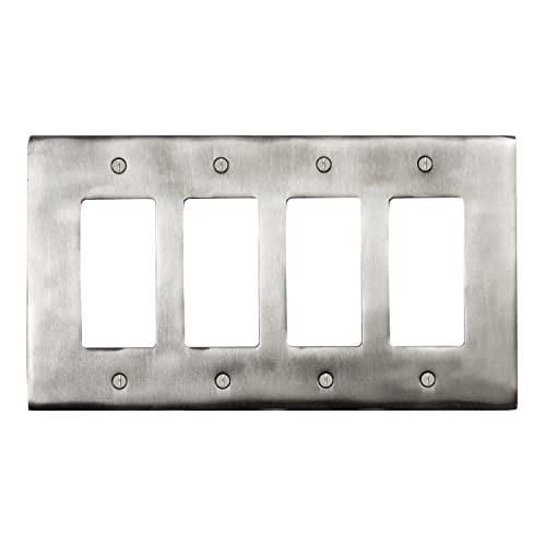 Professional Grade Satin Nickel Outlet Wall Plate | 1 Duplex | 2.8" x 4 ...