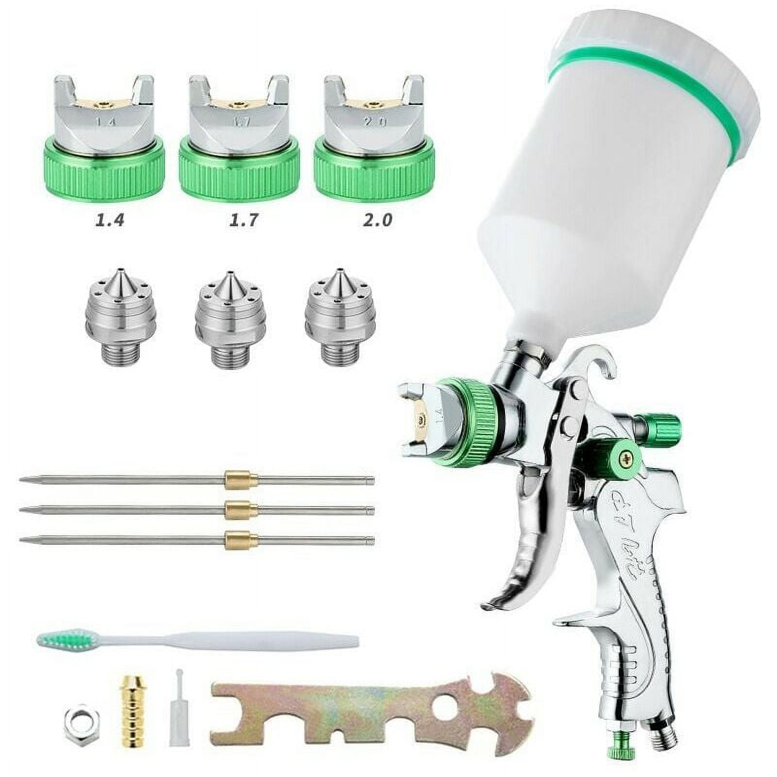 Professional Gravity Fed HVLP Spray Gun Kit with 3 Fluid Tips - Walmart.com