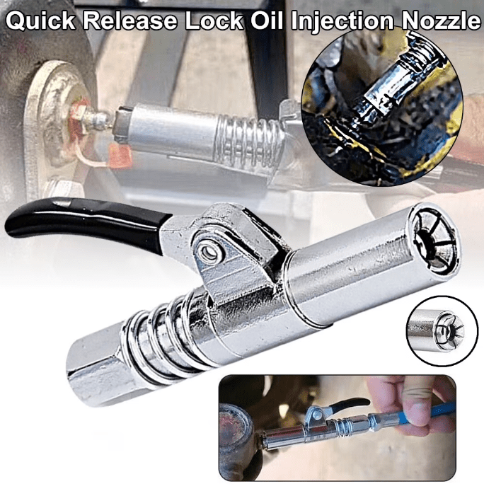 Professional Grease Gun Coupler Quick Release Lock Oil Inject Nozzle ...