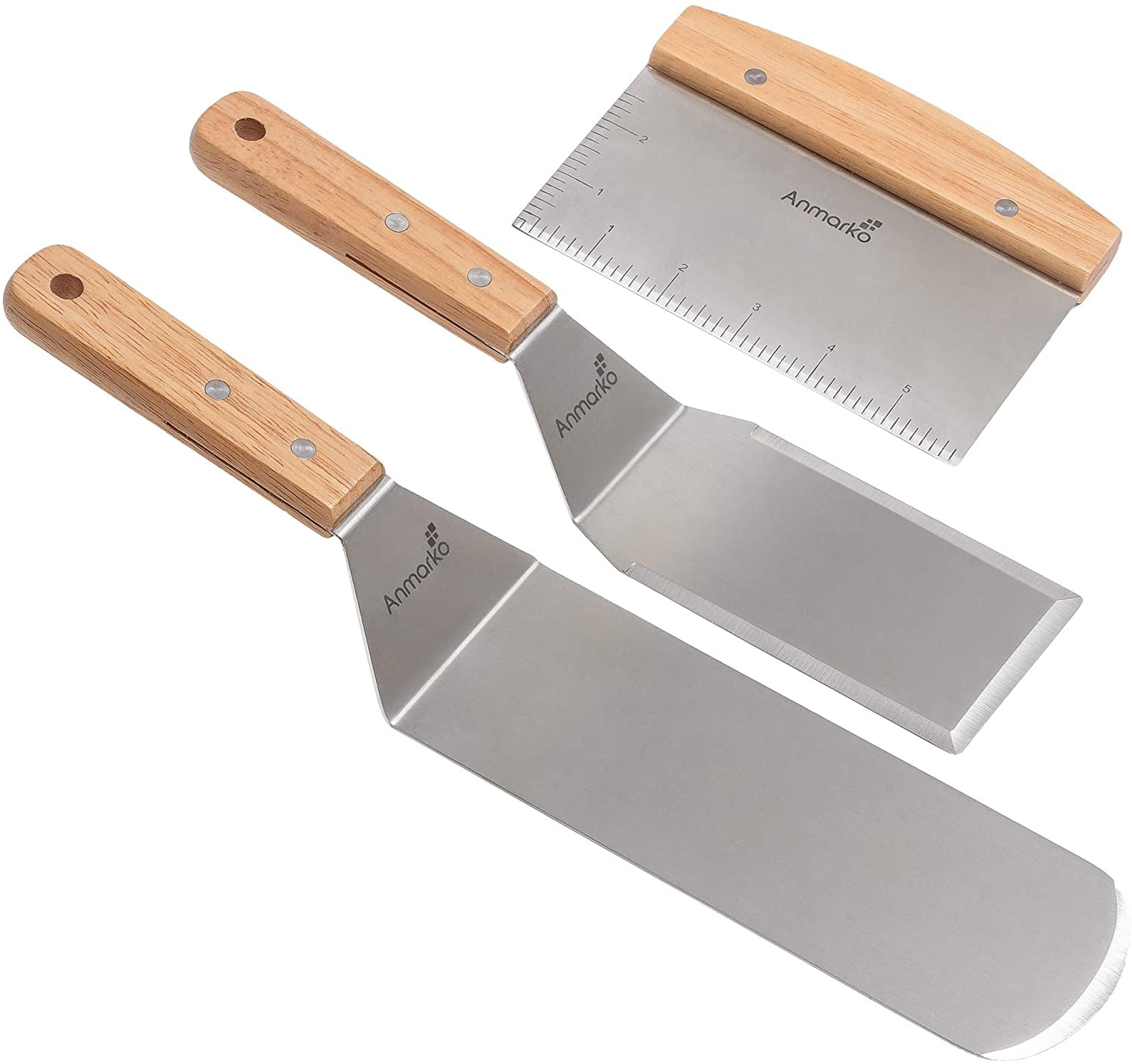Professional Griddle Spatula Set - Stainless Steel Metal Spatula and ...