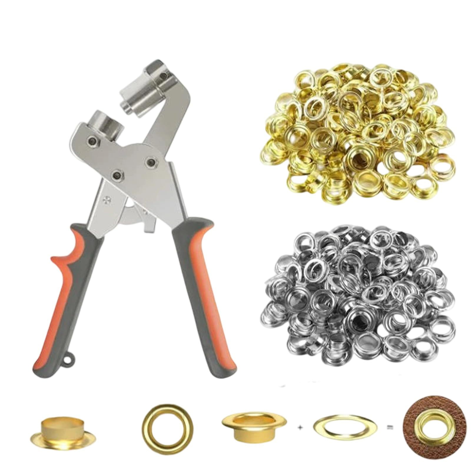 Professional Grommets Kit,Double Lever Ergonomic Grommet Tool Kit ...