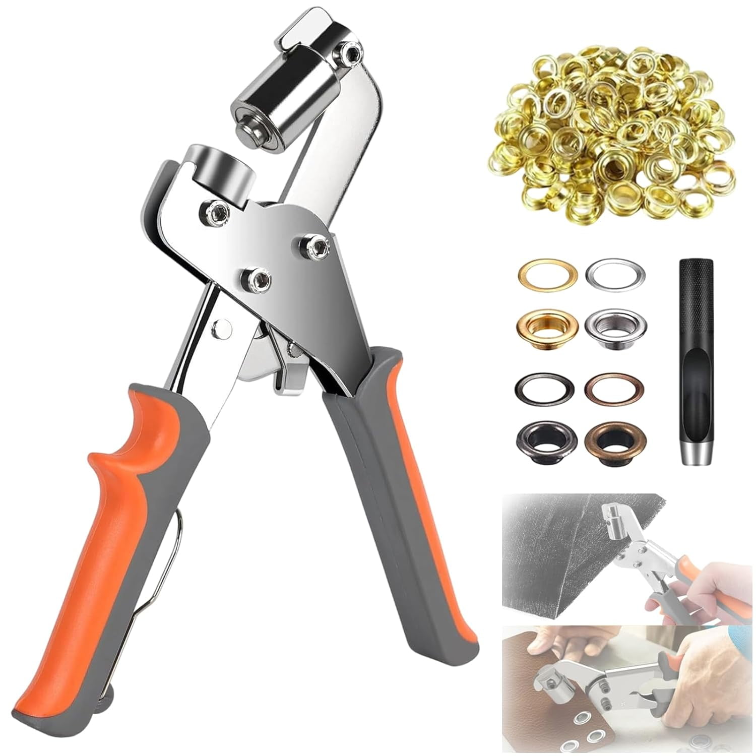 Professional Grommets Kit, Upgrade Heavy-Duty Professional Grommet Tool ...