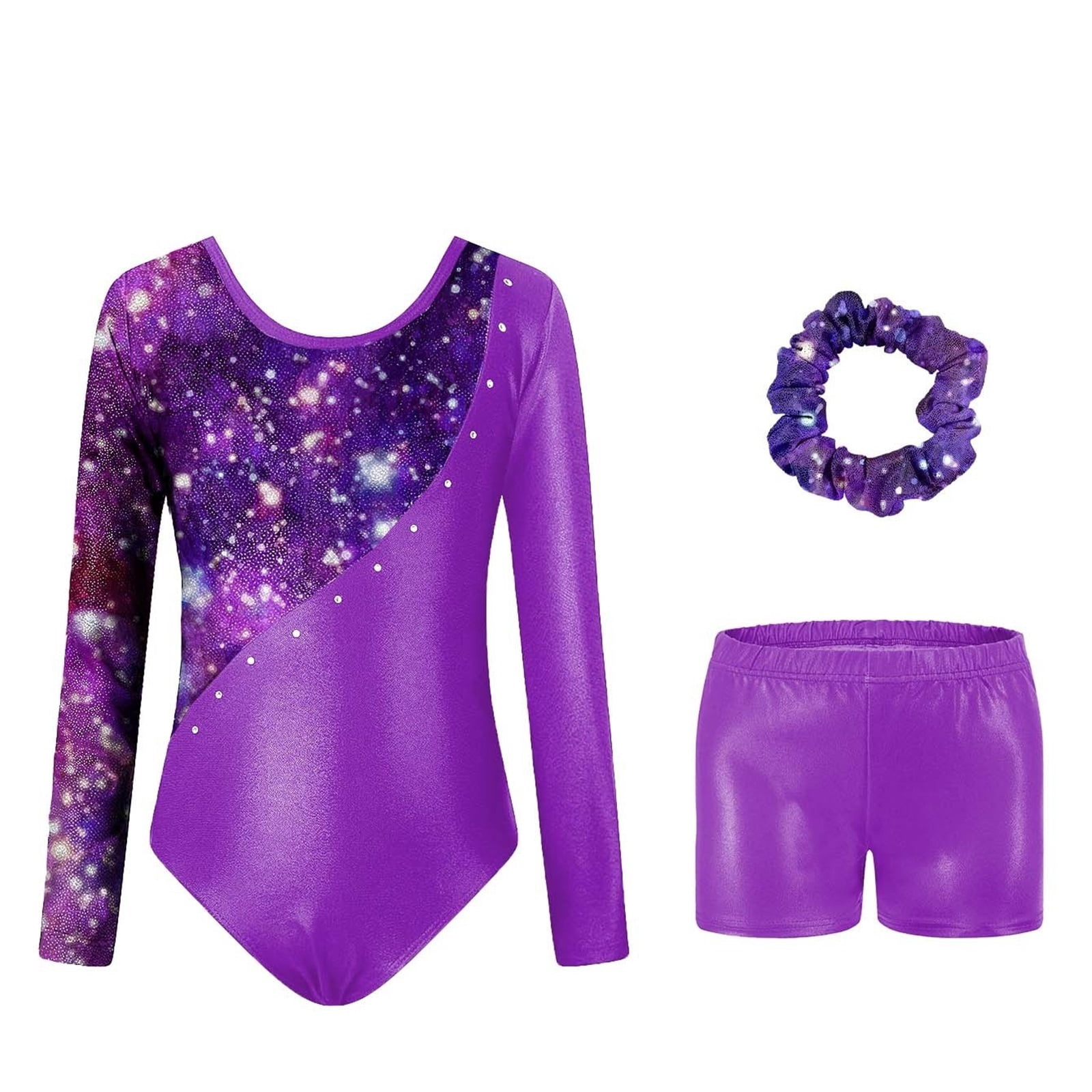 Professional Gymnastics Suit 3 Pieces Long Sleeved Printing Training ...