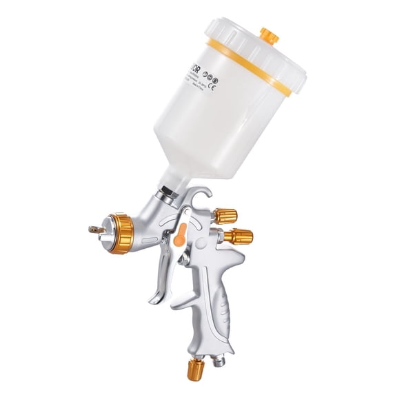 Professional HVLP Automotive Spray Gun with 3 Tips, 600ml Gravity Feed ...