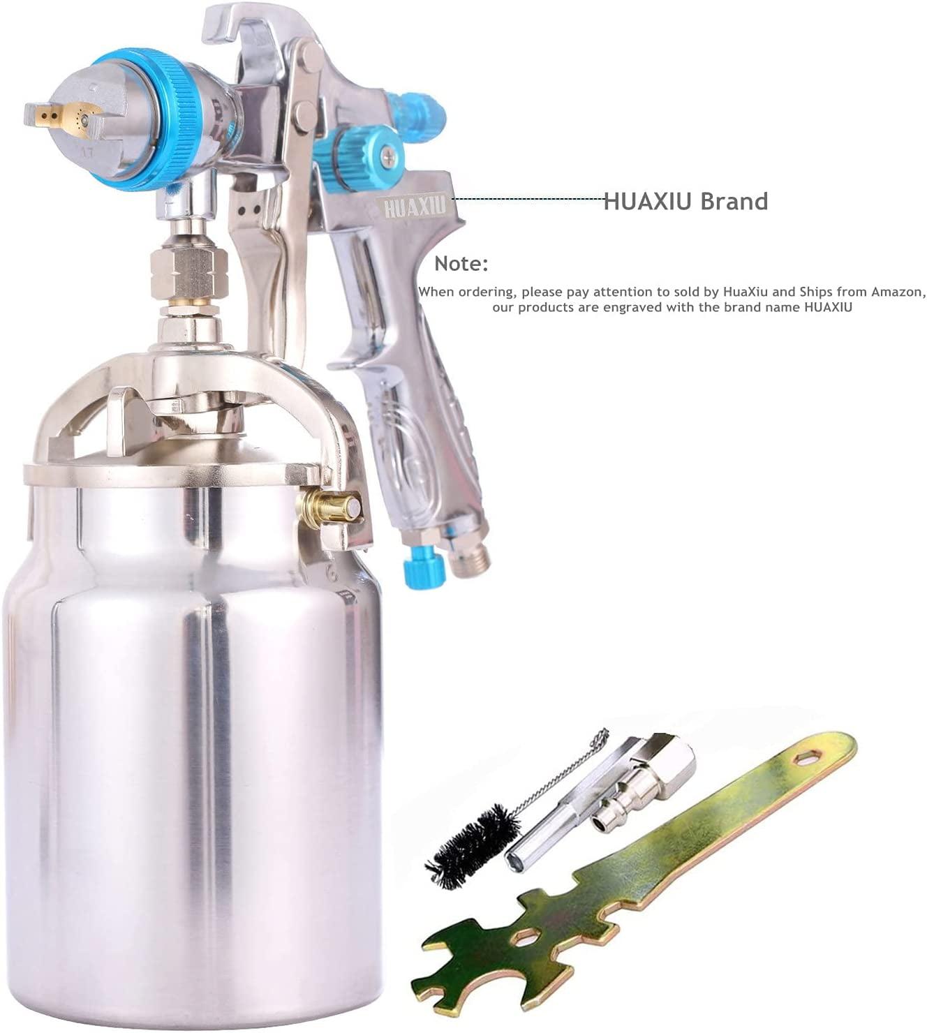 Professional HVLP Siphon Feed Spray Gun with 1.7mm Nozzle and 1000cc ...
