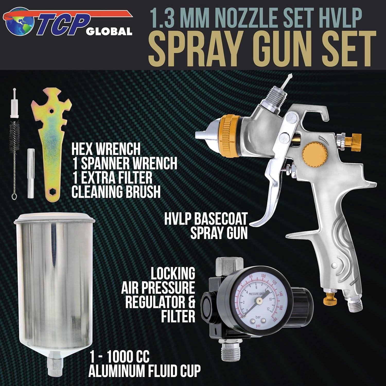 Professional HVLP Spray Gun for Automotive Paint Projects - 1.3mm Fluid ...