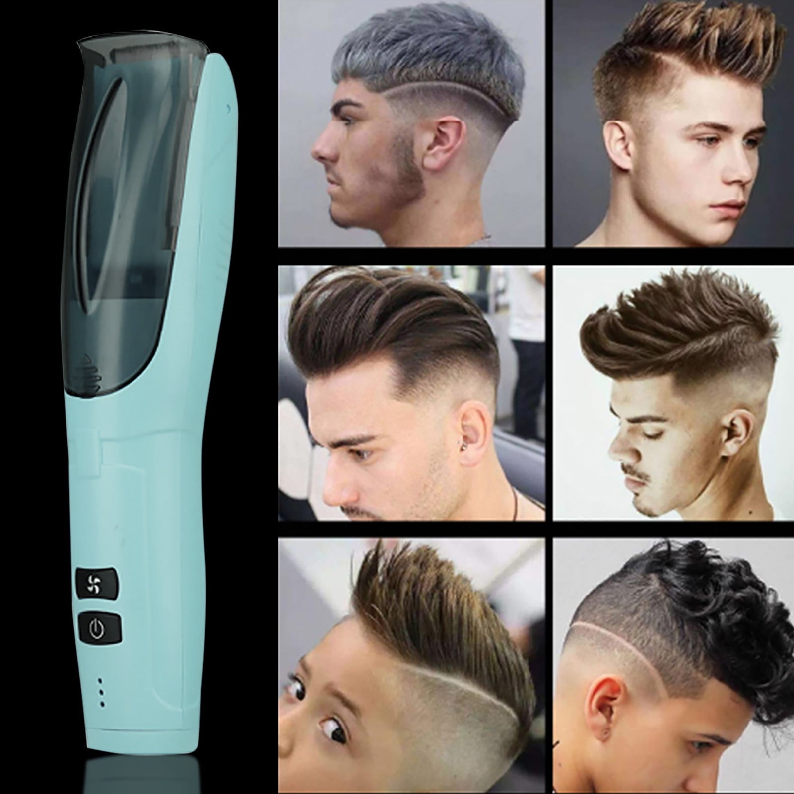 Professional Hair Clipper with Built-in Suction System, Quiet Operation ...