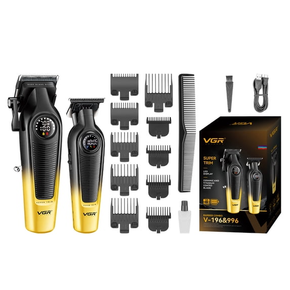 Professional Hair Clipper Kit,TTOOGO Cordless Hair Trimmer with LED ...