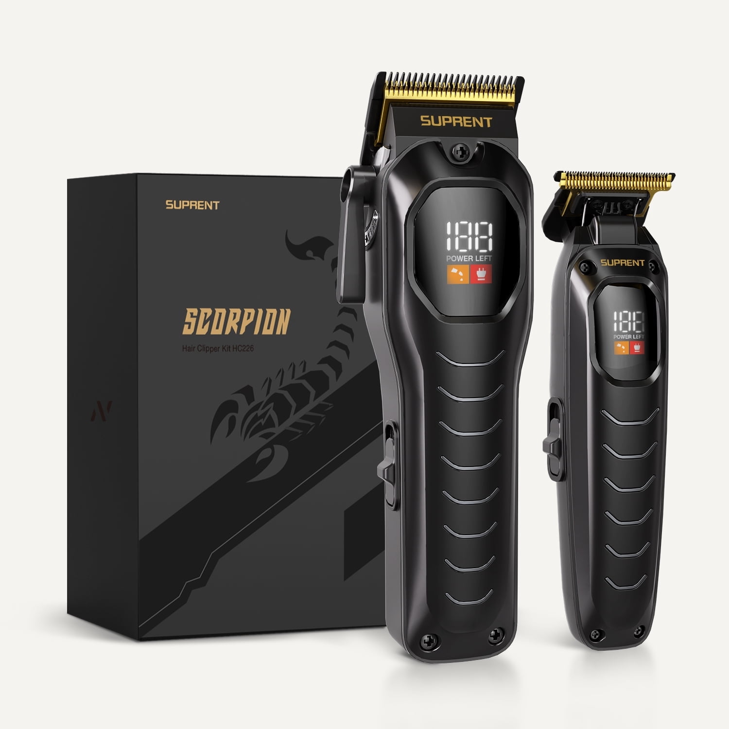 SUPRENT PRO, Cordless Hair Clipper and Trimmer Combo, LED Display, 9 ...