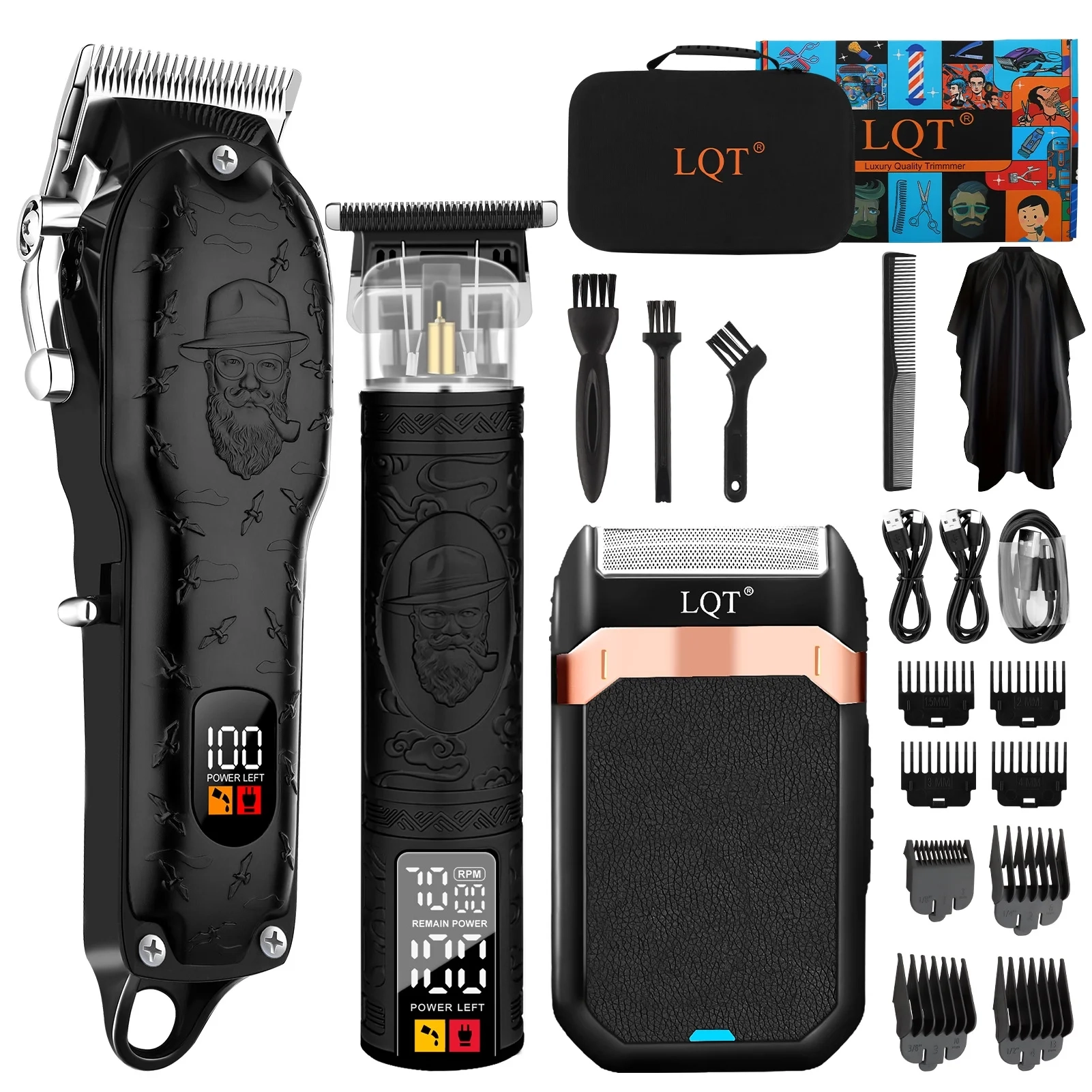 LQT Cordless Hair Clipper , USB charging, Hair Clipper with LCD display ...