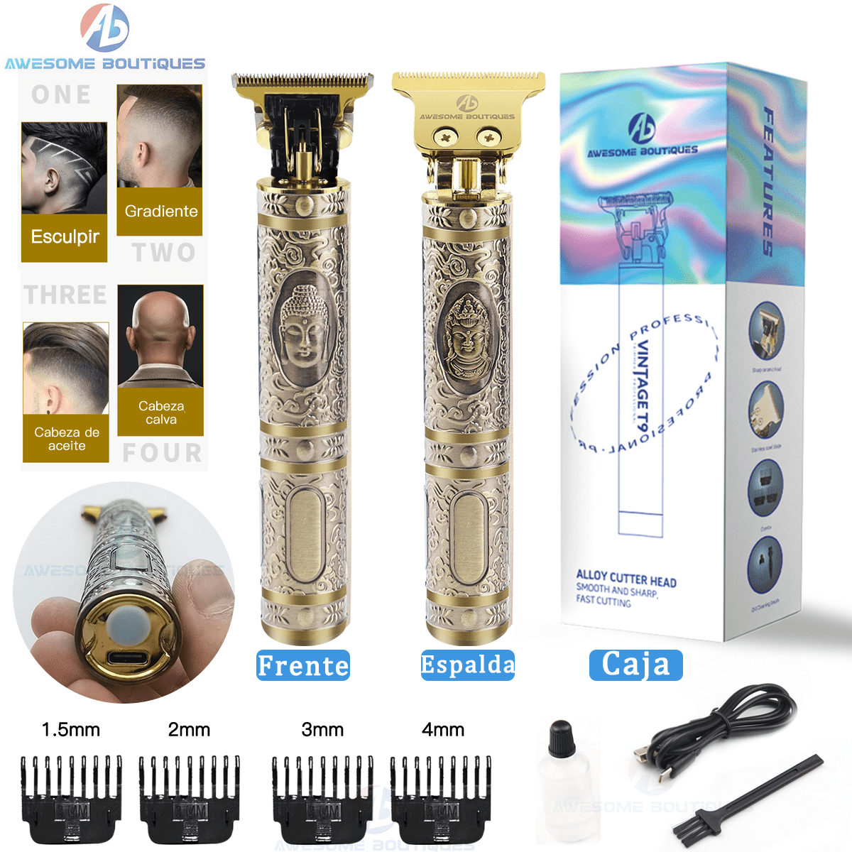 Professional Men's Hair Clippers & Groomer, Cordless Beard Trimmer ...
