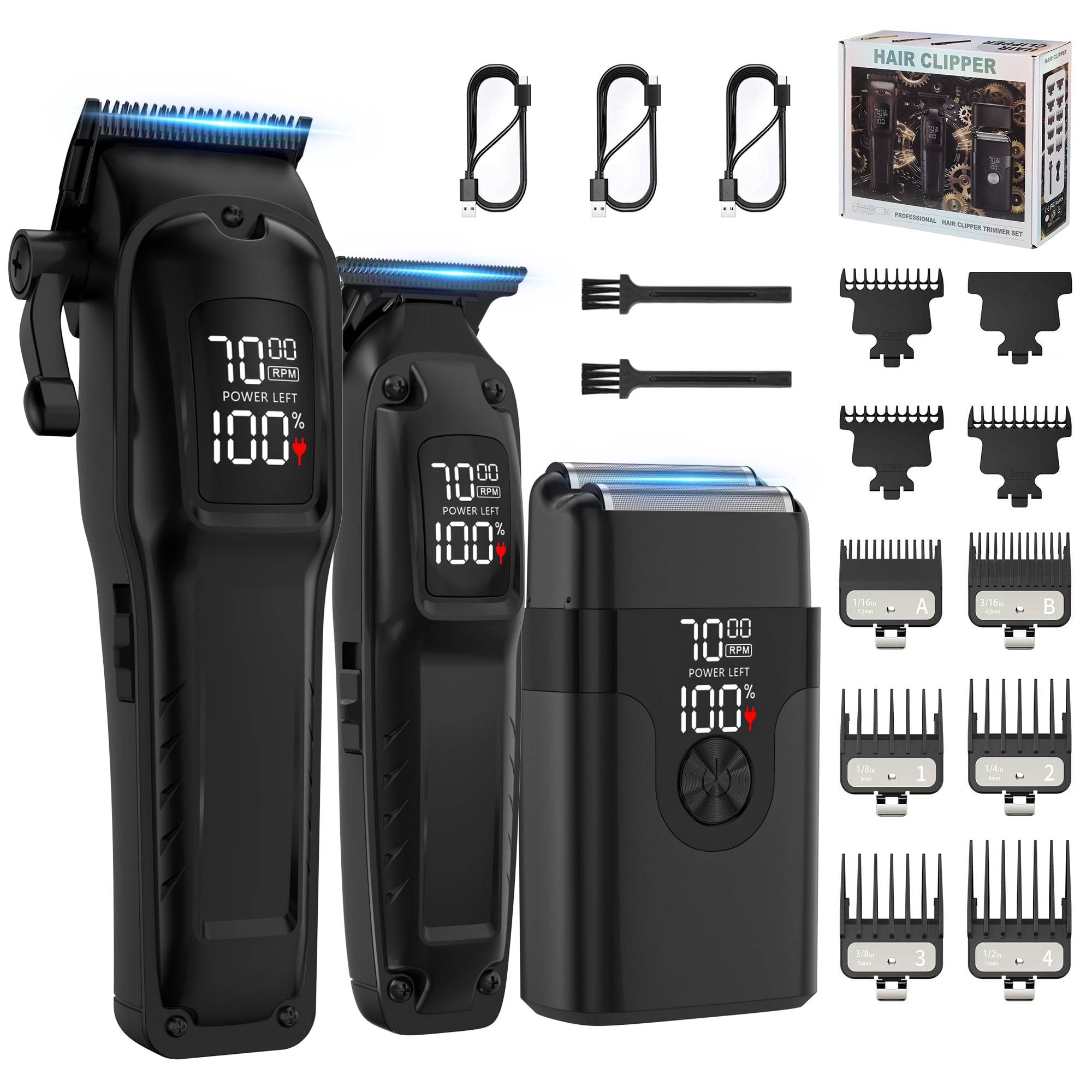 Cshidworld Hair Clipper for Men, 3 in 1 Beard Trimmer, Foil Shaver ...