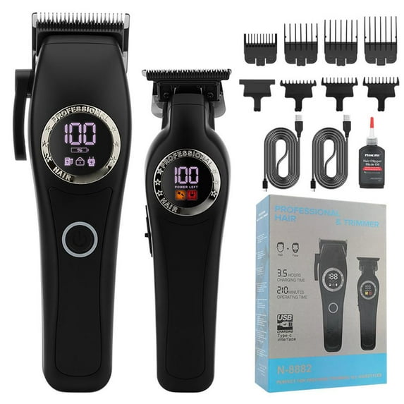 Professional Hair Clippers for Men Cordless Rechargeable Trimmer with ...