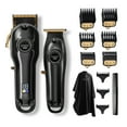 Professional Men's Hair Clippers & Trimmer Combo with Haircut Guards, Cordless, LED Display ...