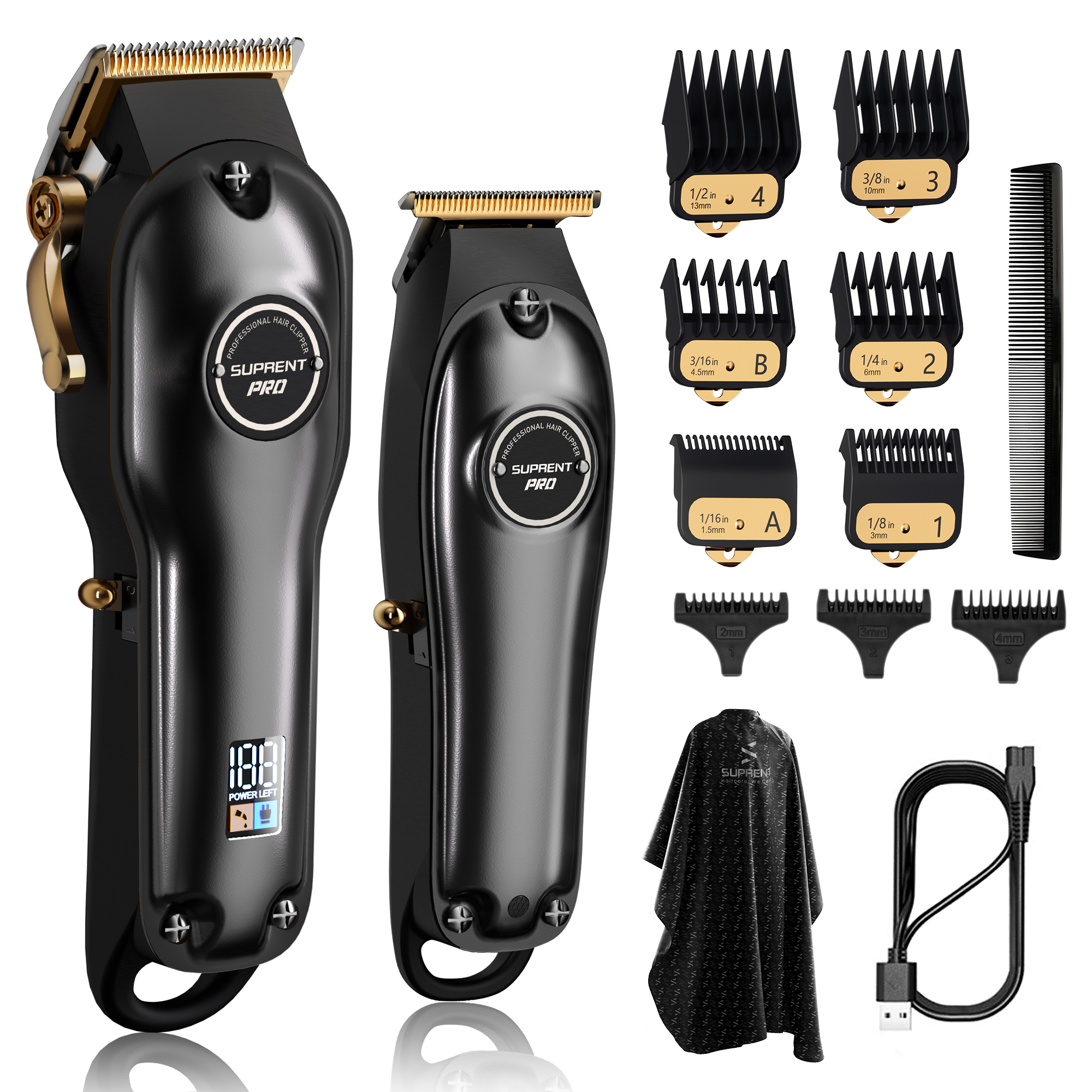Professional Hair Clippers for Men, Hair Cutting Kit & Zero Gap T-Blade ...