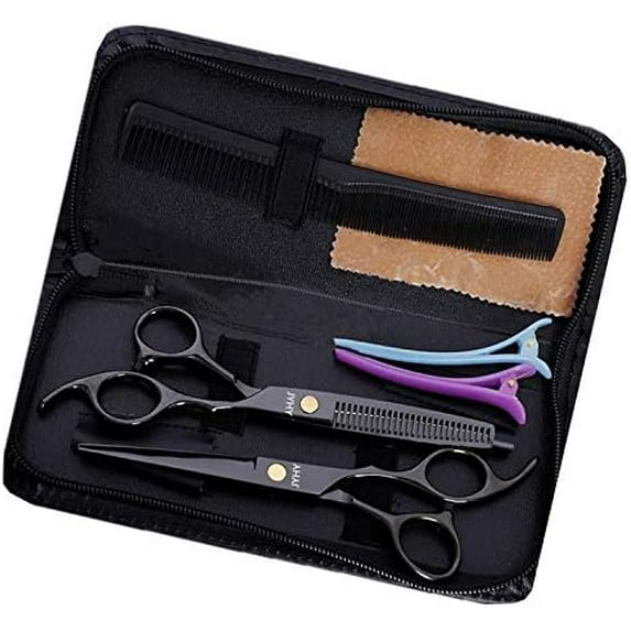 Professional Hair Cutting Scissors Shears Barber Thinning Set Kit ...