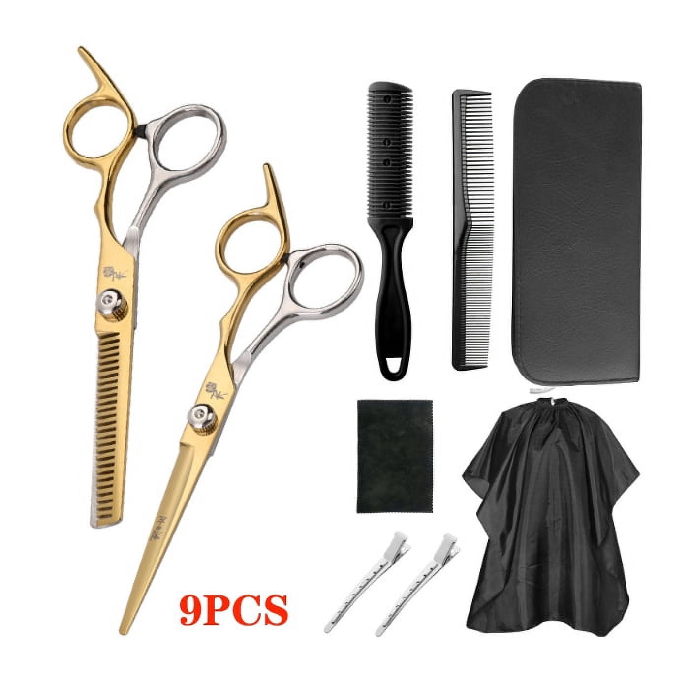 Professional Hair Cutting Scissors Tools for Women Men, 9 PCS Haircut ...