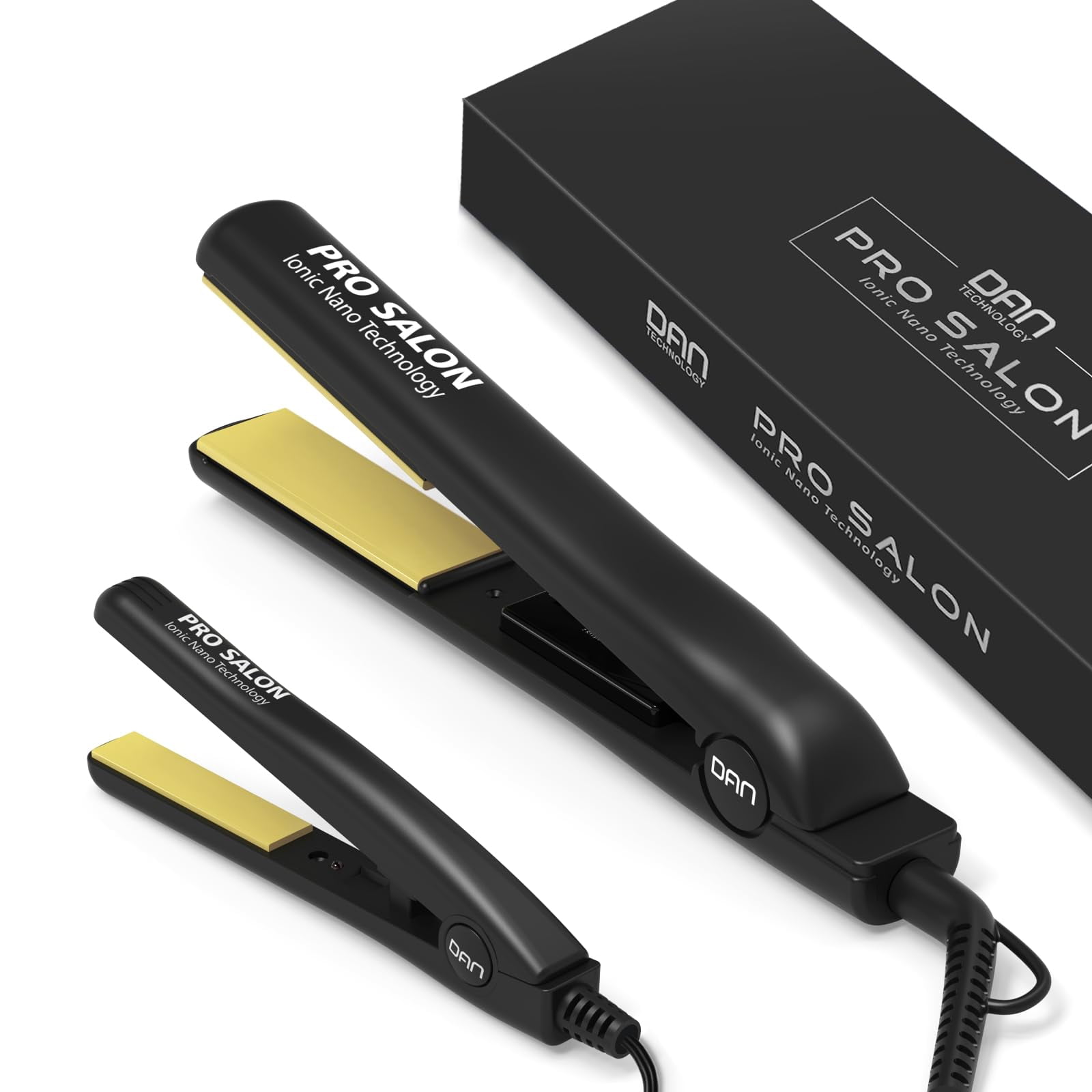 Professional Hair Straightener Set Fast Heating Ceramic Flat Iron Salon ...