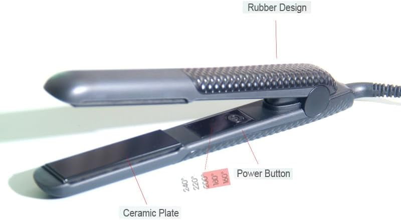Professional Hair Straightener with Ceramic Plate and Rubber Design ...