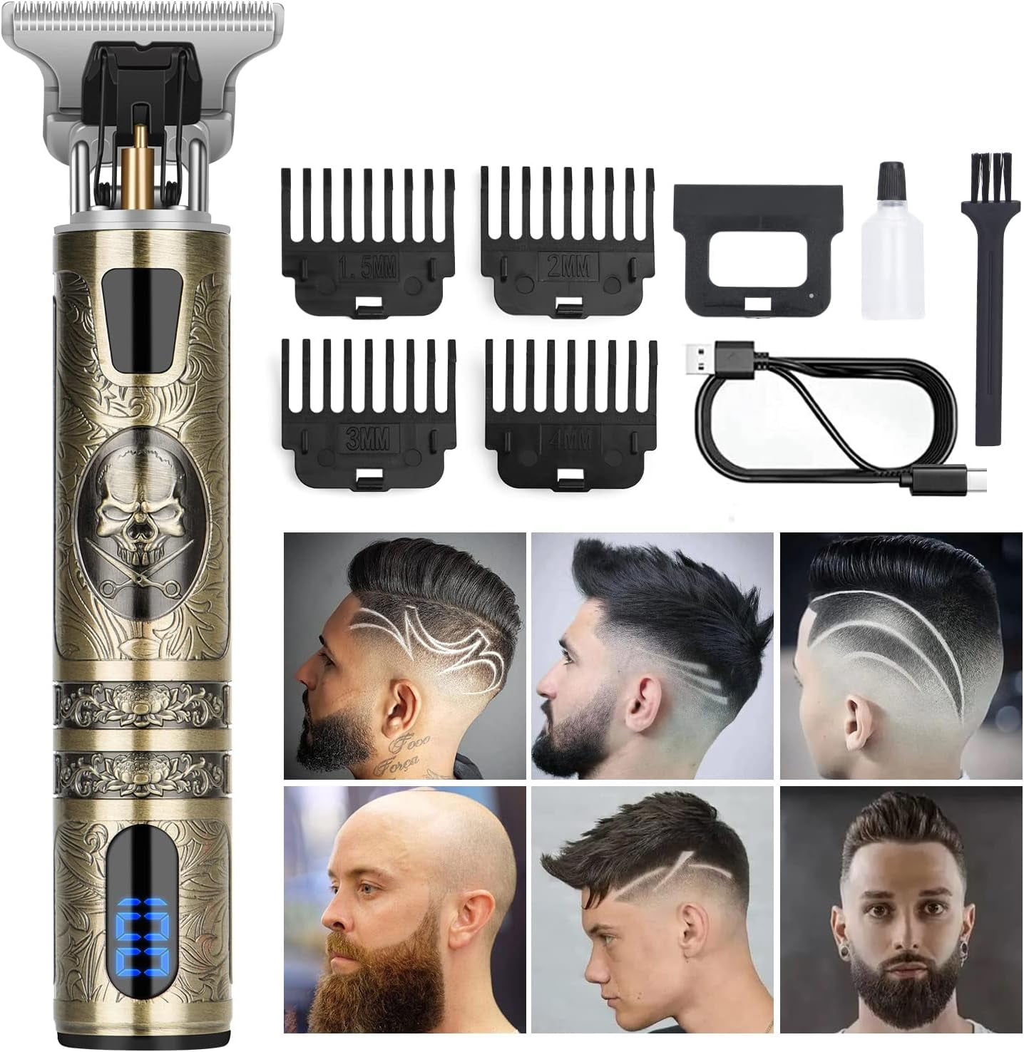 Professional Hair Trimmer for Men, Beard Trimmer Hair Clippers for Men ...