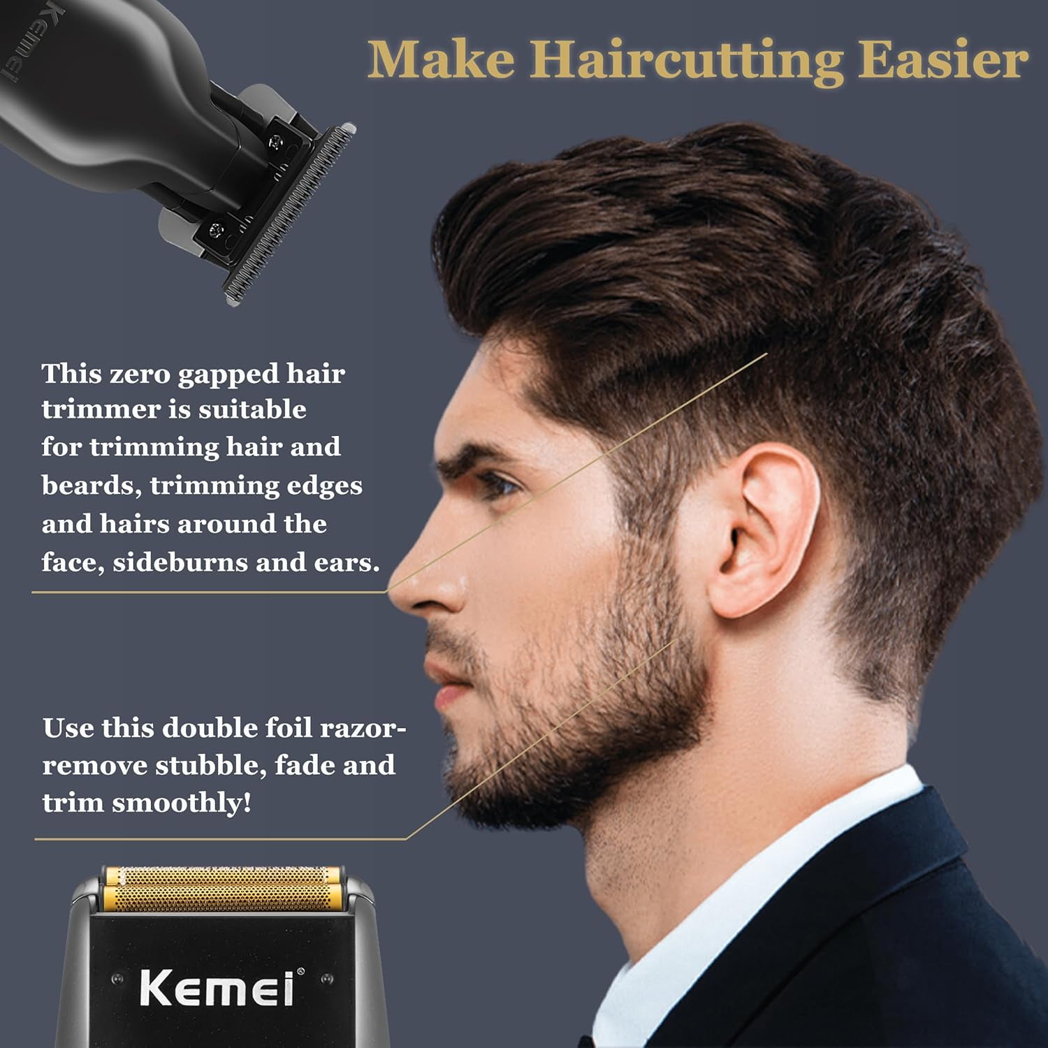 Professional Hair Trimmer for Men Cordless, Foil Shaver with ...