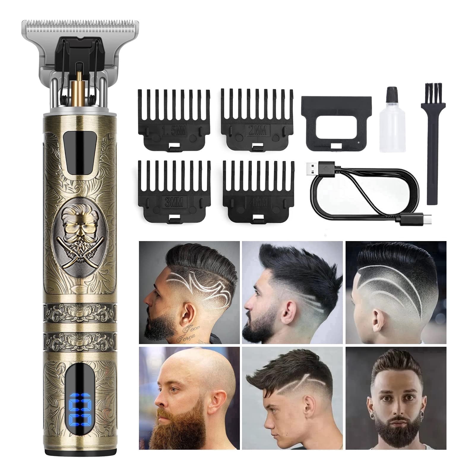 Obacre Professional Hair Trimmer for Men, Beard Trimmer Hair Clippers ...