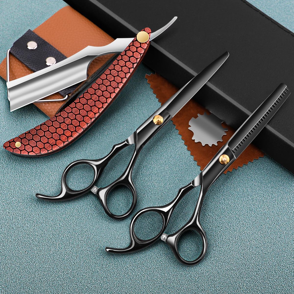 Professional Hairdressing Teeth Scissors Stainless Steel Barber Hair Cutting Sets Salon ...