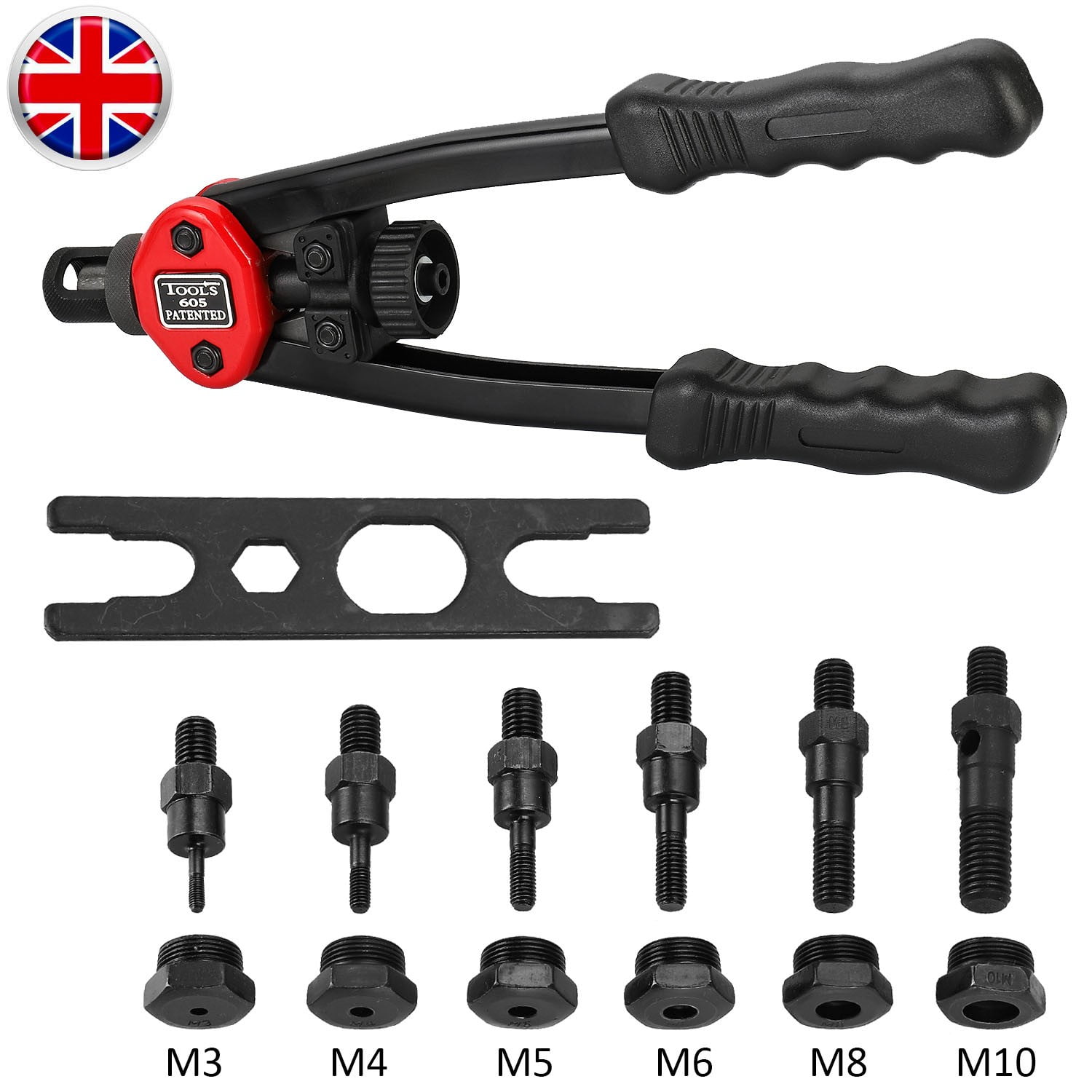 Professional Hand Rivet Nut Tool Riveter Screw Kit Mandrel M3 M5 M6 M8 ...