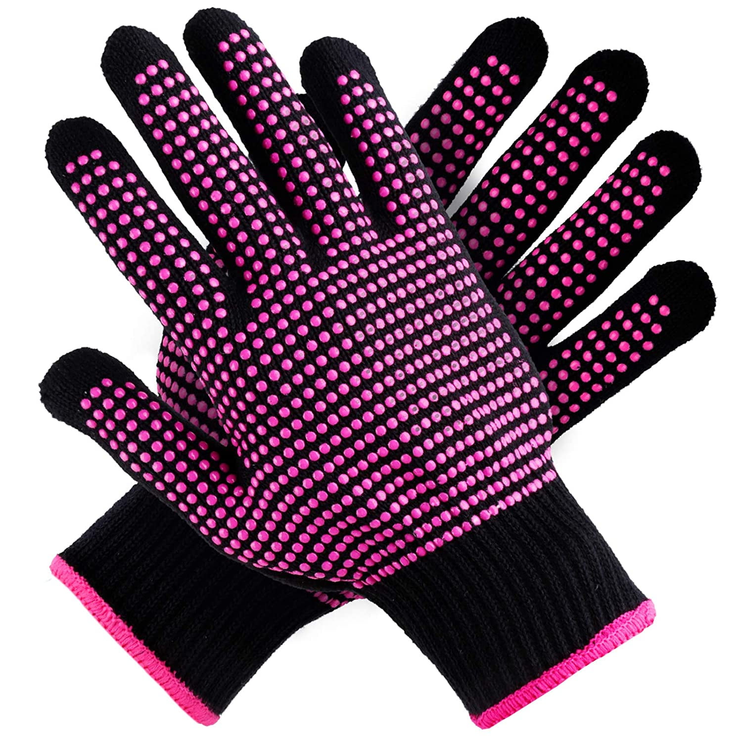 Professional Heat Resistant Gloves with Silicone Bumps for Hair Styling ...