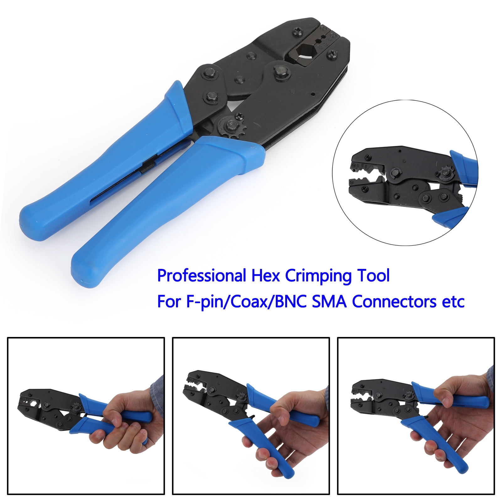 Professional Hex Crimping Tool 9",Compression,Multifunctional,Coaxial ...