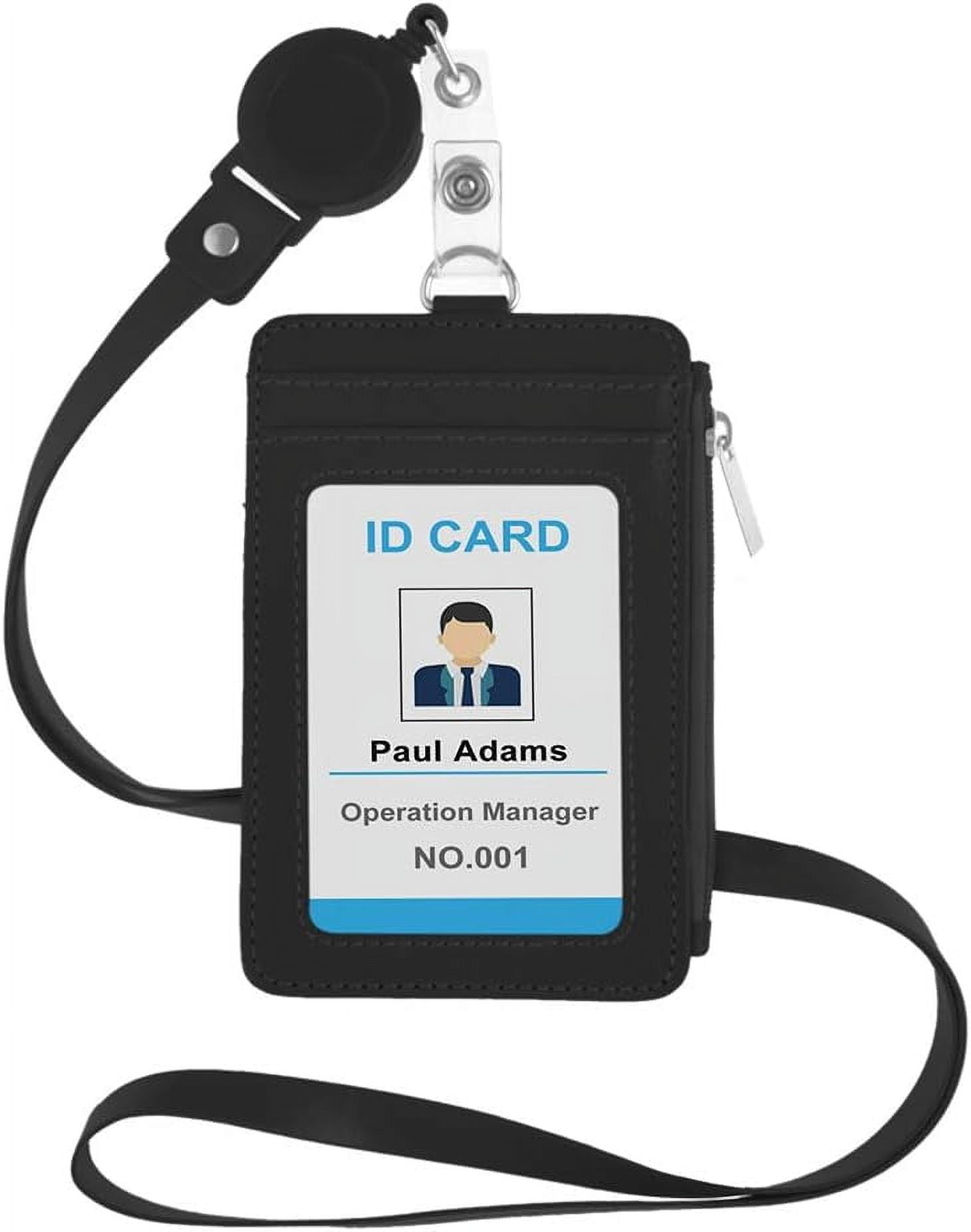 Professional Identity Companion, Leather Badge Holder With Detachable ...
