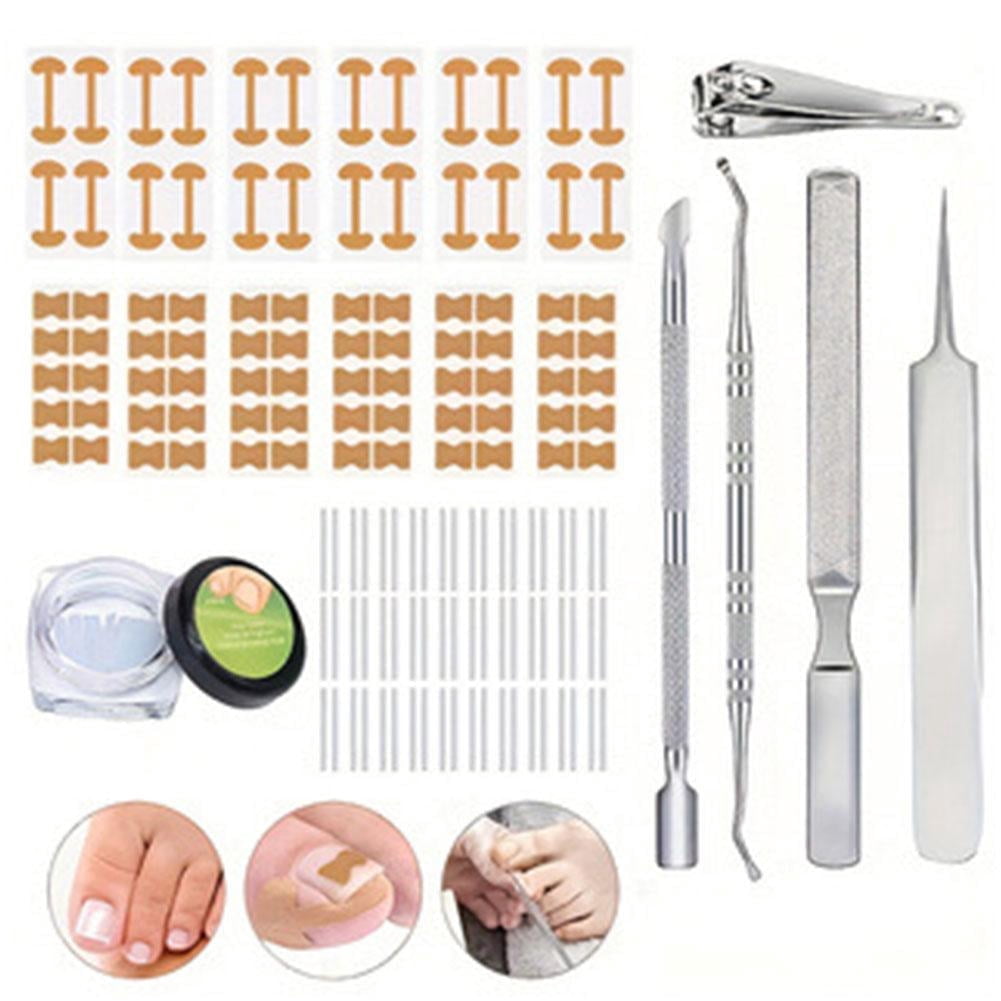 Ingrown Toenail Corrector Kit with Stainless Steel Tools and Adhesive ...