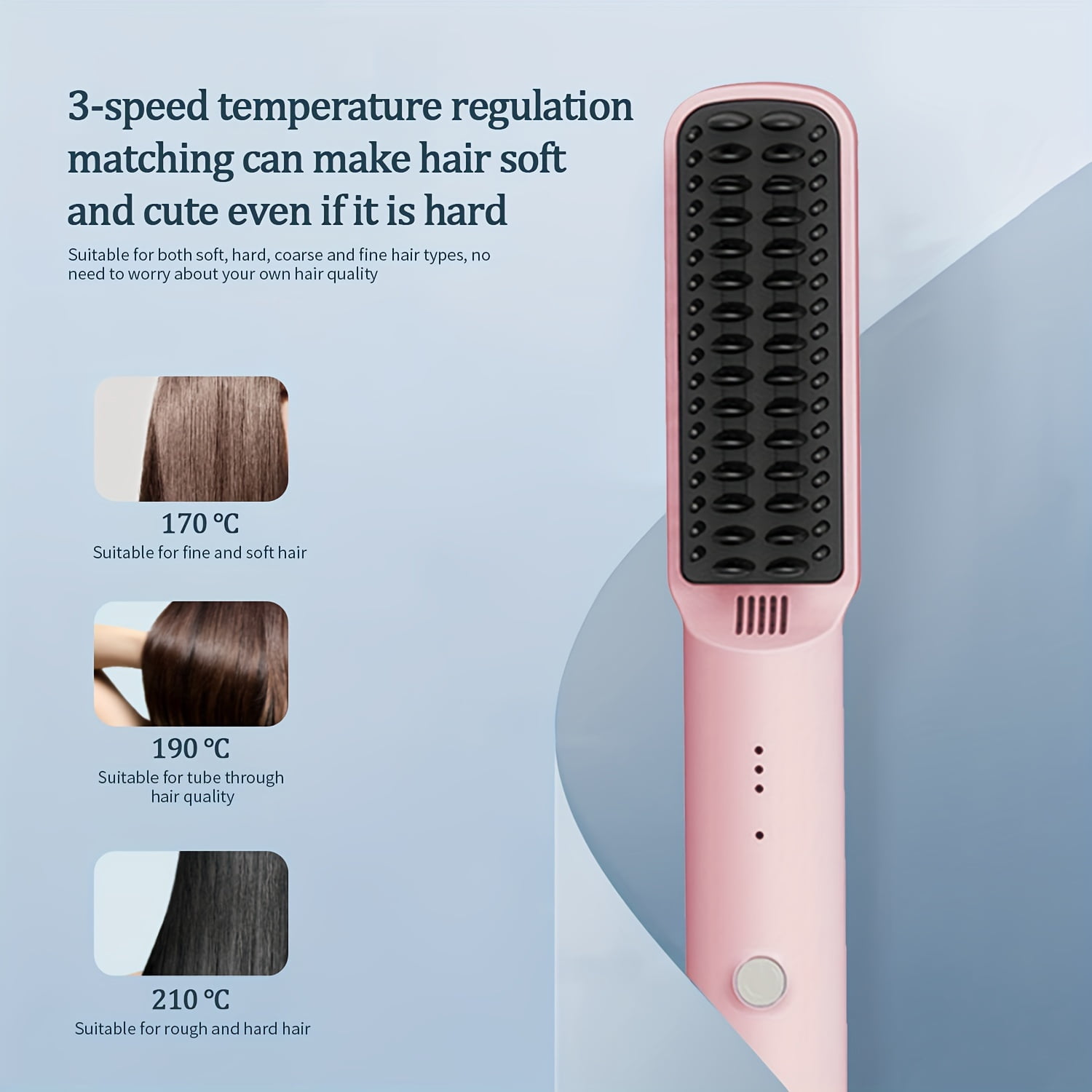 Professional Ion Straight Hair Brush, Quick Heating Ceramic Comb, 3 ...