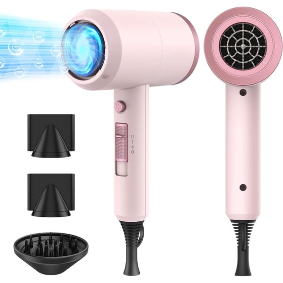 Professional Ionic Hair Dryer, 1800W Drying Low Noise Blow Dryer with 2 ...