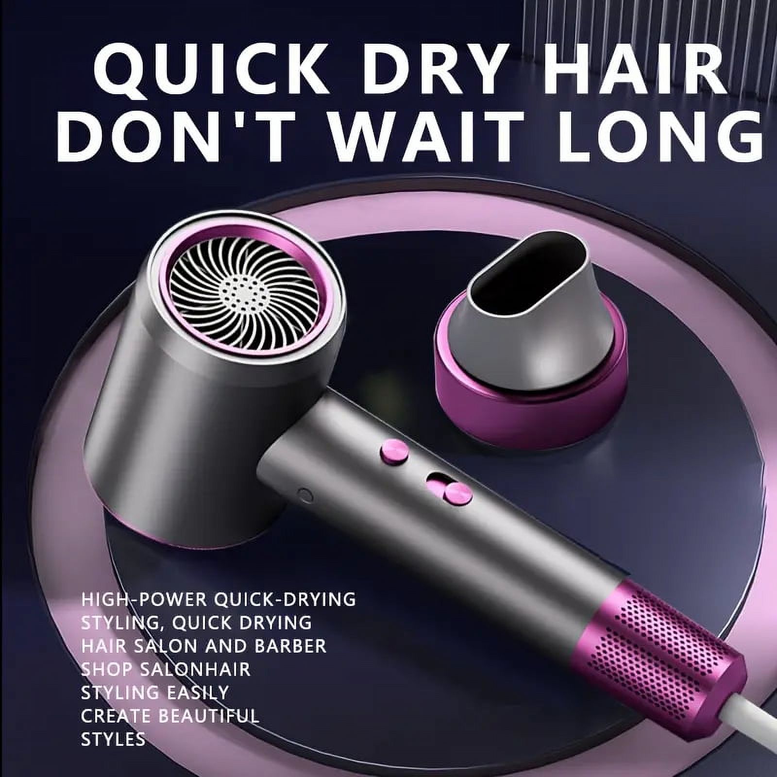 Professional Ionic Hair Dryer - High Power Gray Electric Dryer with Air ...